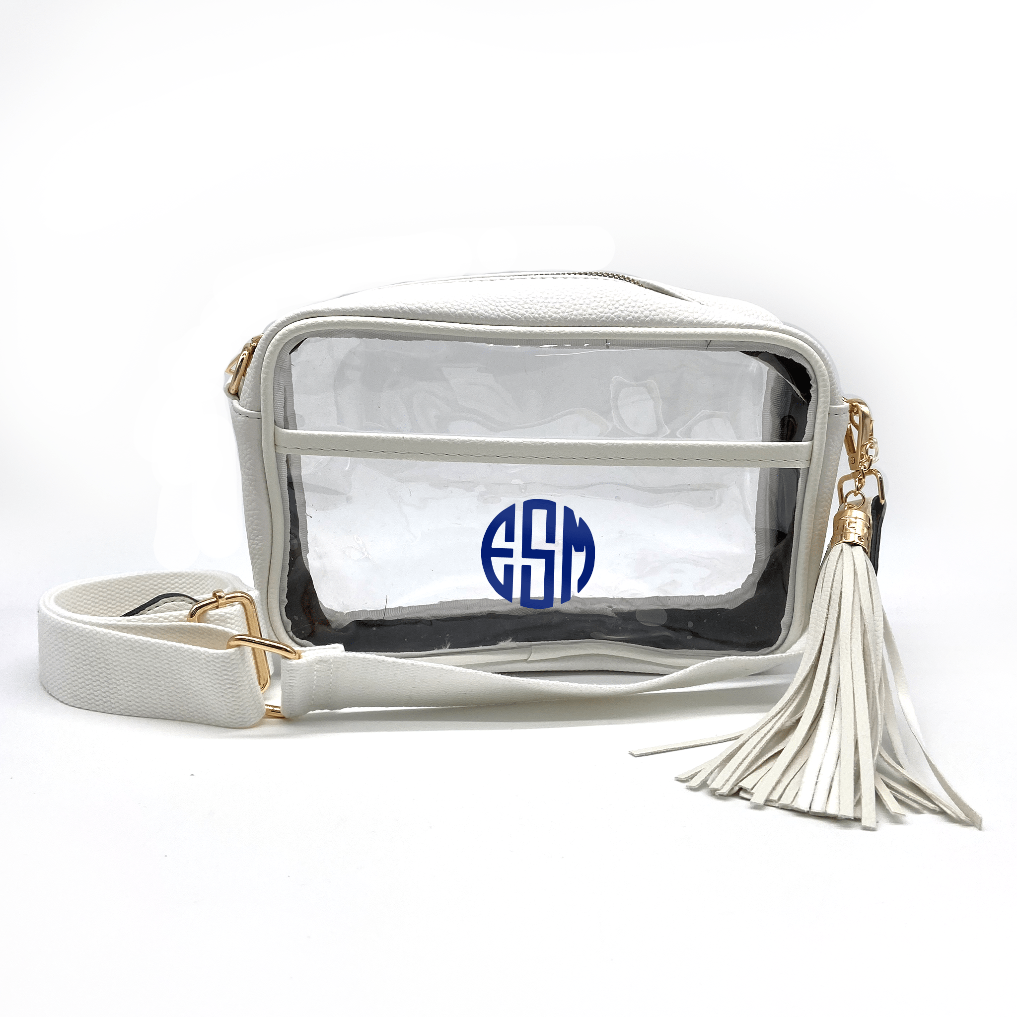 White Clear Stadium Purse with Tassel | SDCT.shop - Sew Dreams Come True®
